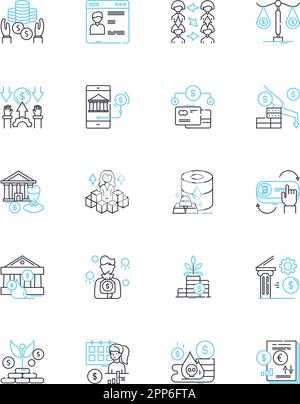 Import duties linear icons set. Tariffs, Taxes, Levies, Custom duties ...