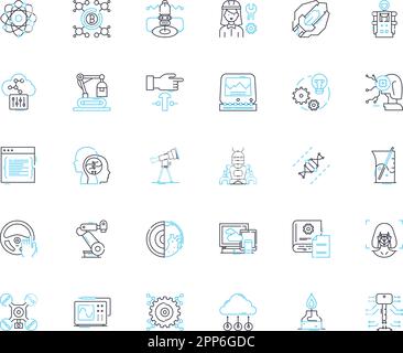 Imitation innovation linear icons set. Mimicry, Replication, Copying ...