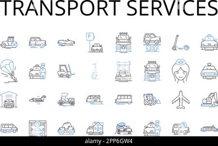 Transit line icons collection. Commuting, Public transit ...