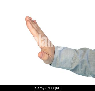 Woman making a stop gesture, showing boundaries and protection Stock ...