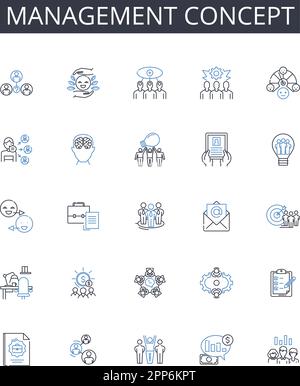 Decision-making process line icons collection. Analysis, Evaluation ...