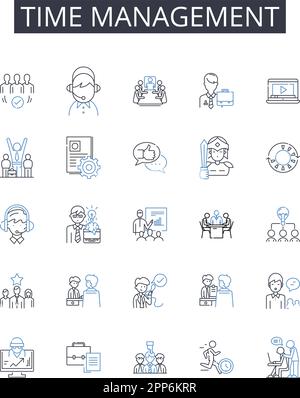 Task distribution line icons collection. Delegation, Assignment, Allocation, Division, Allotment ...