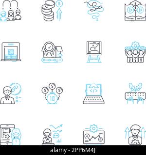 My supervision linear icons set. Guidance, Support, Feedback, Learning ...