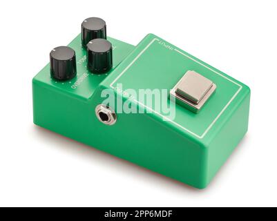 guitar overdrive pedal path isolated on white Stock Photo - Alamy