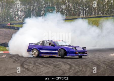 Nissan RB25-Powered S13 2500cc sports coupe, burning rubber and tires ...