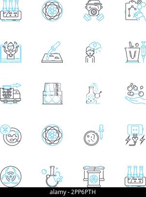 Mathematics calculus linear icons set. derivative, integral, limit ...