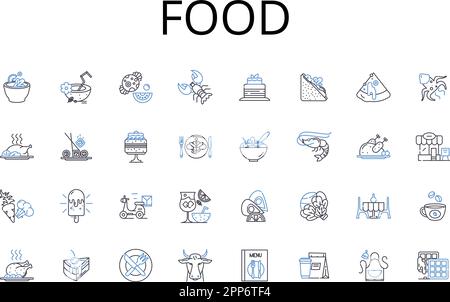 Grub line icons collection. Nourishment, Food, Cuisine, Dish, Meal ...