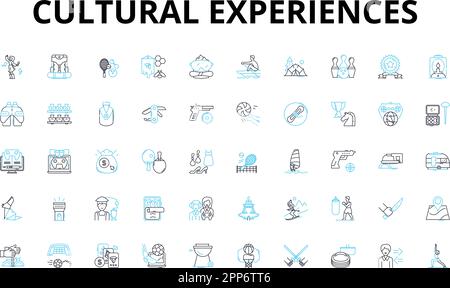 Cultural experiences linear icons set. Diversity, Immersion, Tradition ...