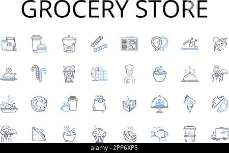 Specialty shop line icons collection. Boutique, Niche, Exclusive ...