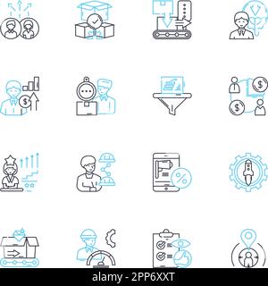 Control linear icons set. Dominance, Manipulation, Supremacy, Authority ...