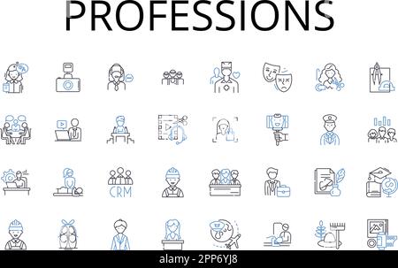 Professions line icons collection. Careers, Vocations, Occupations ...