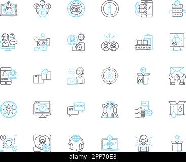 Patron advocacy linear icons set. Support, Representation, Protection ...