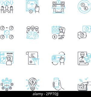 Investment trust linear icons set. Asset, Portfolio, Security, Fund ...
