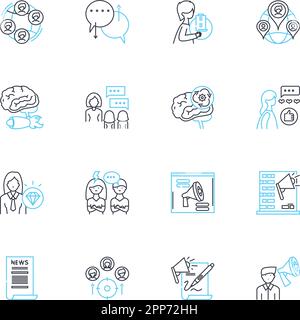 Personal rapport linear icons set. Connection, Rapport, Chemistry ...