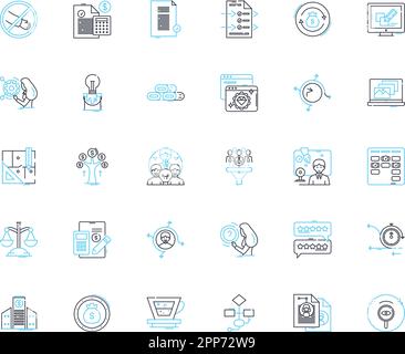 Rapid prototyping linear icons set. Iterative, Agile, Design, Innovation, Precision, Efficiency ...