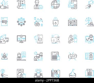 Capital enterprise linear icons set. Investment, Entrepreneurship ...