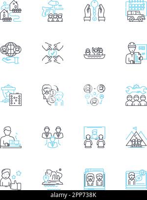 Intimate bond linear icons set. Love, Trust, Connection, Affection ...