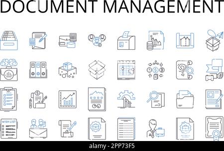Digital archiving line icons collection. Preservation, Storage, Backup ...