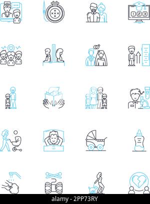 Sisterhood linear icons set. Unity, Bonding, Support, Friendship ...
