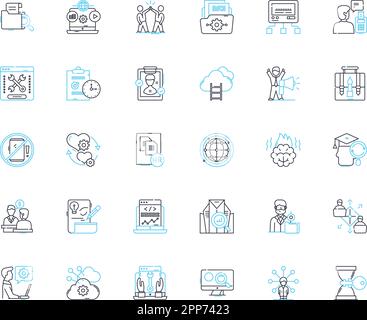 Personal growth line icons signs set. Design collection of Self ...