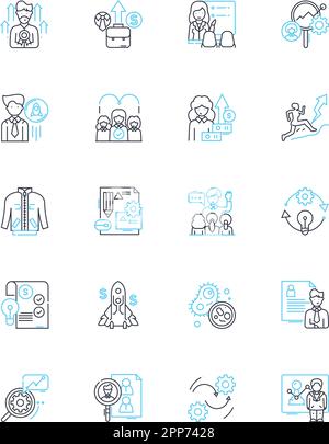 Candidate Selection linear icons set. Qualifications, Experience ...