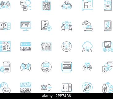 Natural language linear icons set. Syntax, Semantics, Morphology, Pragmatics, Discourse ...