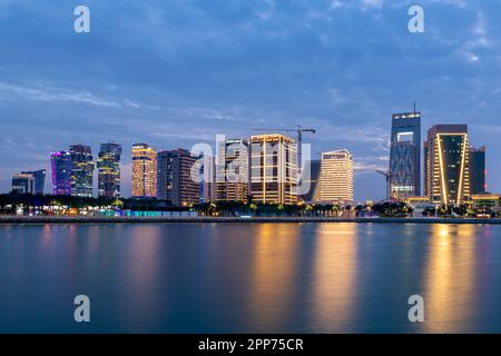 Beautiful Lusail Skyline view from Lusail Marina Stock Photo - Alamy