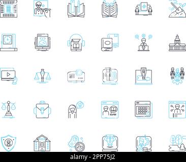 Teaching elements linear icons set. Curriculum, Pedagogy, Classroom ...