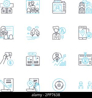 Staffing Solutions linear icons set. Recruitment, Talent, Placement ...