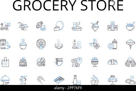 Specialty shop line icons collection. Boutique, Niche, Exclusive ...