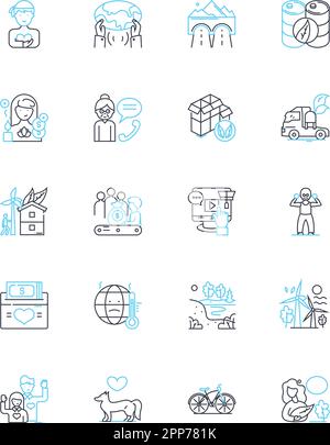 Conservation management linear icons set. Sustainability, Preservation ...