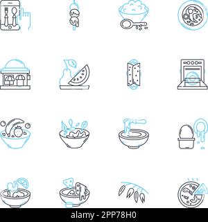 Nutrition industry linear icons set. Nutrients, Metabolism ...
