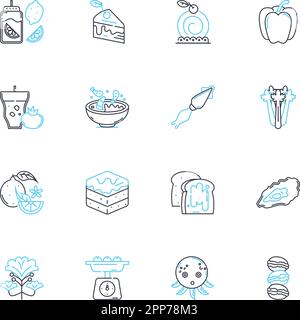 Cafeteria line vector icons and signs. canteen, cafeteria, food-court ...