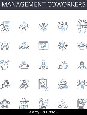 Command associates line icons collection. Leadership, Strategy ...