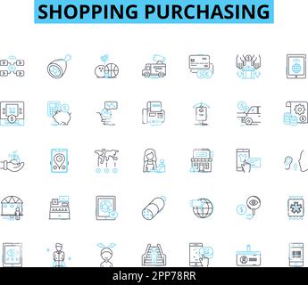 Purchase returns icons set outline vector. Shipping receive. Refund ...