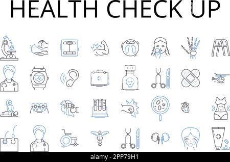 Medical overview line icons collection. Diagnosis, Treatment, Symptoms ...