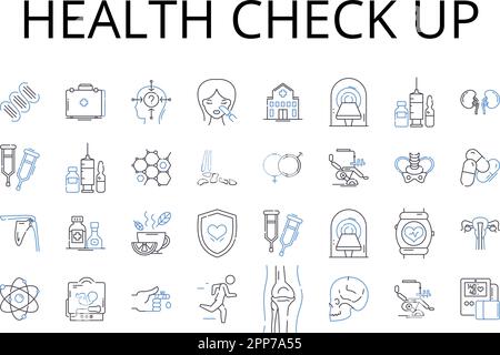Medical overview line icons collection. Diagnosis, Treatment, Symptoms ...