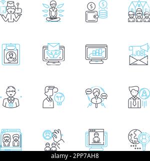 Progress and recognition linear icons set. Growth, Accomplishment ...