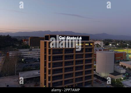 A general overall aerial view of Simpson Tower on the Cal State LA ...