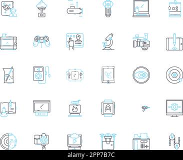 Cross-border operations line icons collection. International, Customs ...