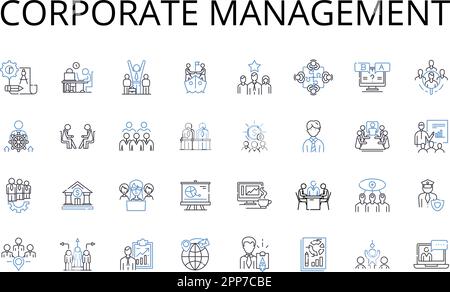 Executive governance line icons collection. Leadership, Authority, Management, Decision-making ...