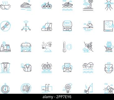Job travels linear icons set. Itinerary, Expenses, Accommodation, Per ...
