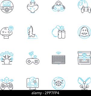 Points system linear icons set. Rewards, Incentives, Loyalty ...