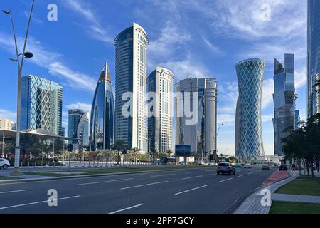 West bay buildings in Majlis Al Taawon St Doha Qatar. Business and ...