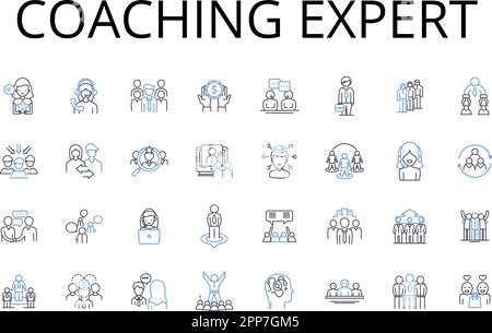 Strategic thinker line icons collection. Planning, Analytical ...