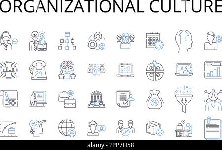 Workplace traditions line icons collection. Ritual, Etiquette, Protocol ...