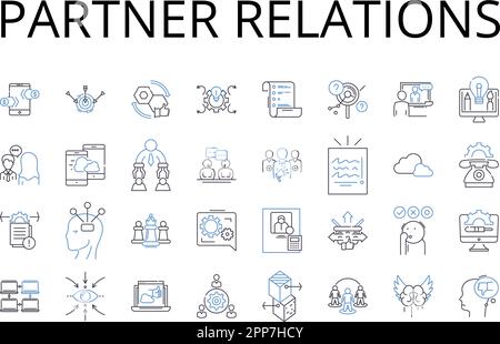 Partner relations line icons collection. Employee engagement, Customer ...