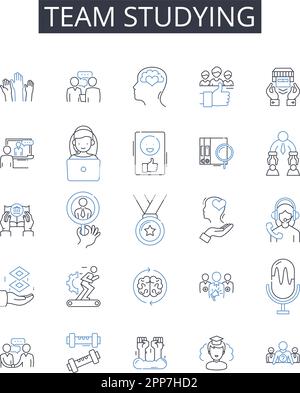 Collective learning line icons collection. Collaboration, Knowledge ...