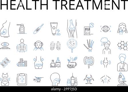 Medical approach line icons collection. Diagnosis, Treatment, Surgery ...