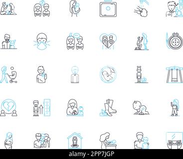 Companionship linear icons set. Friendship, Bonding, Togetherness ...